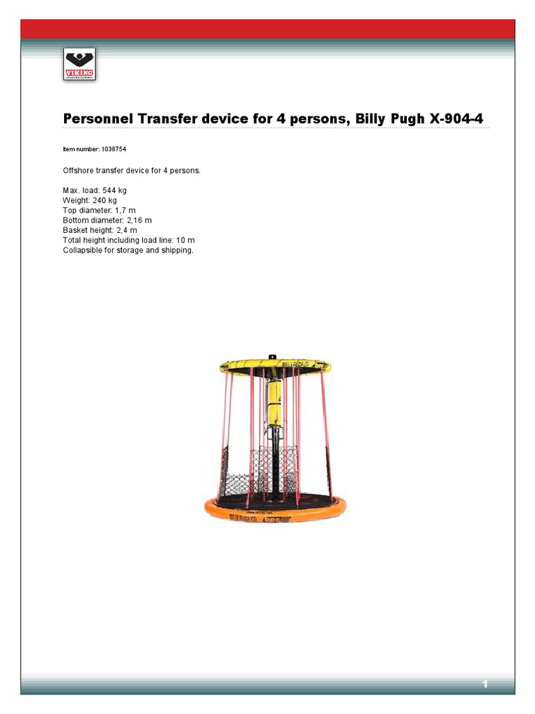 Personnel Transfer Device For 4 Persons, Billy Pugh X-904-4: Item ...