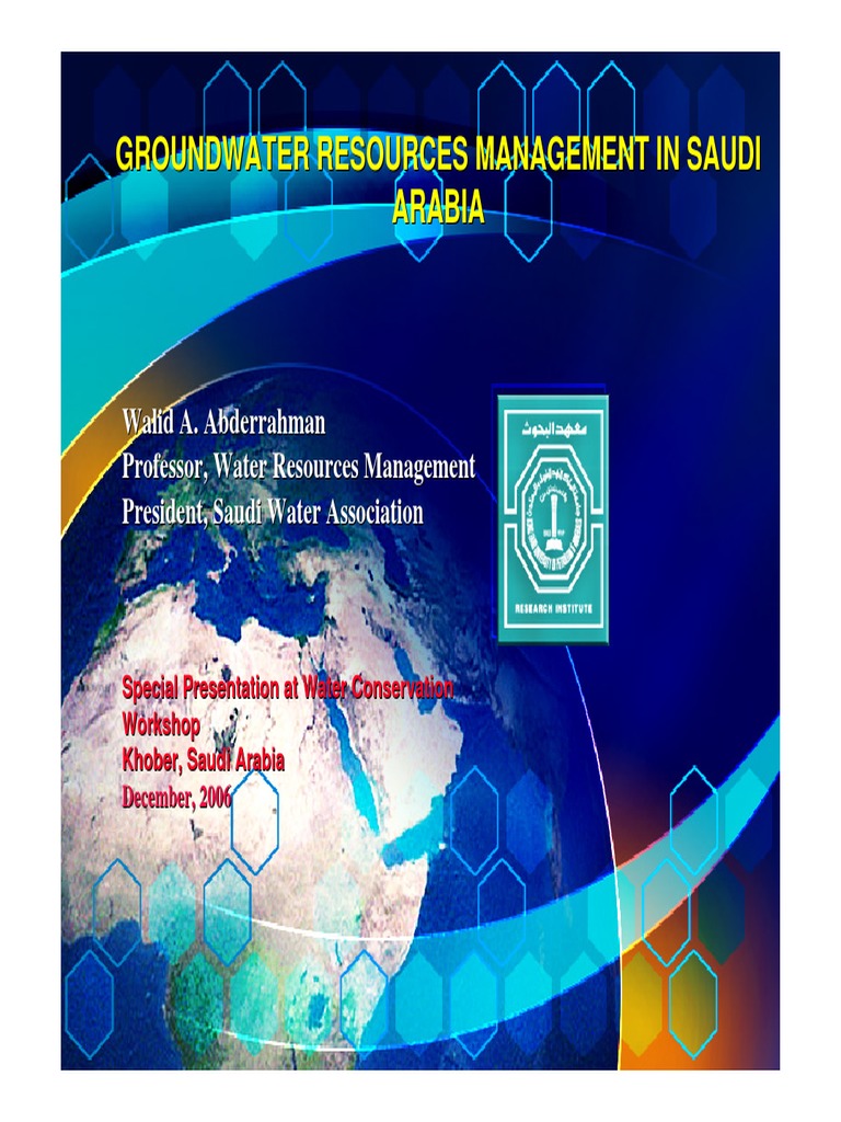 Groundwater Resources Management in Saudi Arabia | PDF | Water Resources | Groundwater
