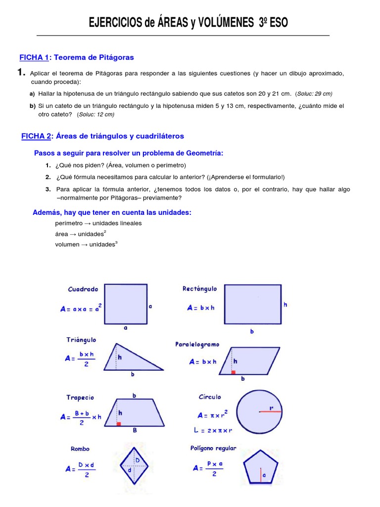 Ejs t8 y 10 C3a1reas y Volumenes 3c2baeso Compressed PDF | PDF | Geometría del plano euclidiano ...