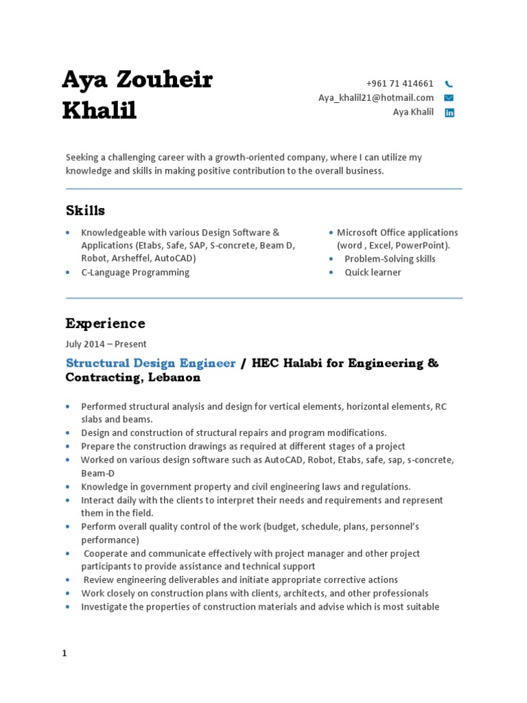 Aya Khalil CV 20190207 | Download Free PDF | Renewable Energy ...