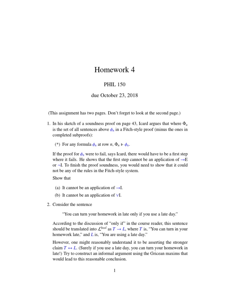 Homework 4: Soundness of Fitch-Style Proofs and Translations of Natural ...