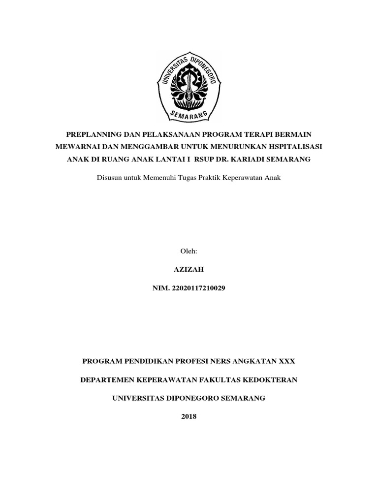 Preplanning Terapi Bermain Gambar | PDF | Pengembangan Diri | Sains & Matematika