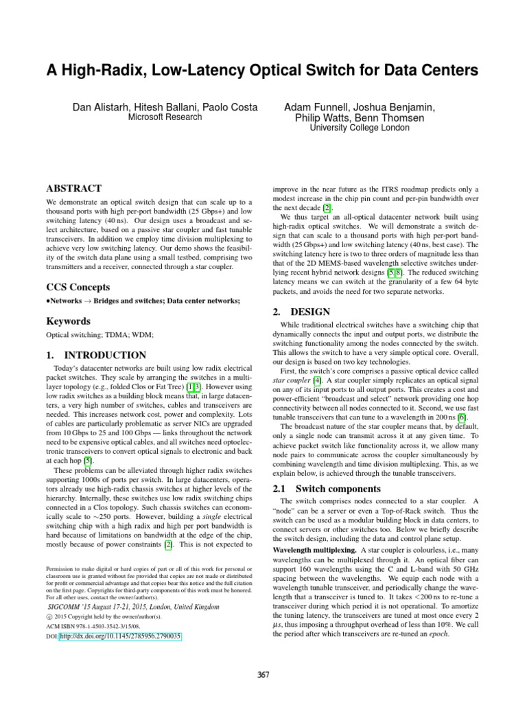 Interconnection Networks Paper | PDF | Computer Network | Wavelength ...