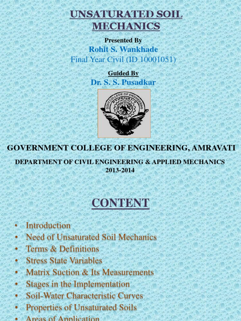 Unsaturated Soil Mechanics | PDF | Soil Mechanics | Soil
