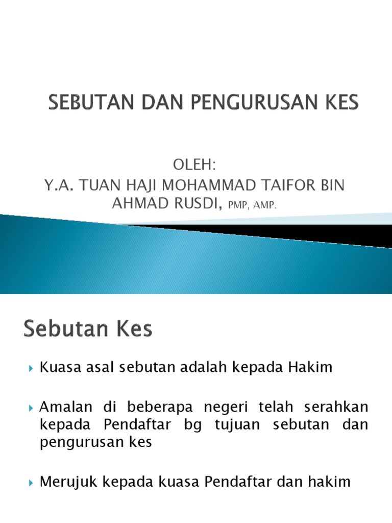 Sebutan Dan Pengurusan Kes | PDF