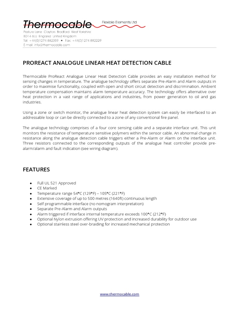 Proreact Analogue LHD Datasheet | PDF | Electrical Resistance And Conductance | Sensor