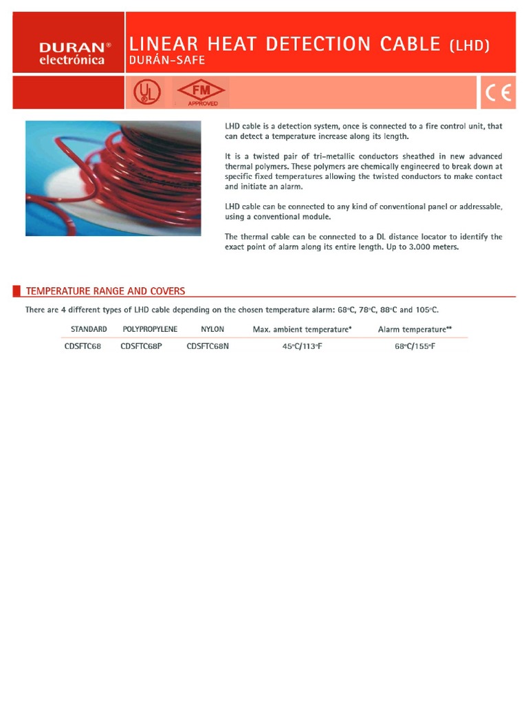 Linear Heat Detection Cable (LHD) | PDF | Fire Protection | Engineering ...