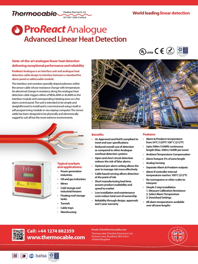 Thermocable ProReact Analogue LFT 16 | PDF | Sensor | Equipment