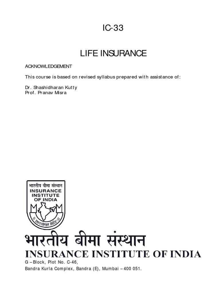Ic 33 English PDF | PDF | Insurance | Risk Management
