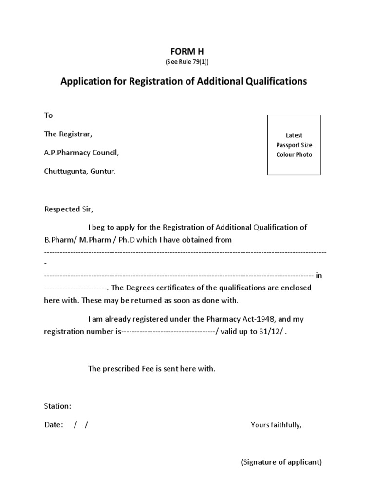 Registration of Additional Qualifications | PDF