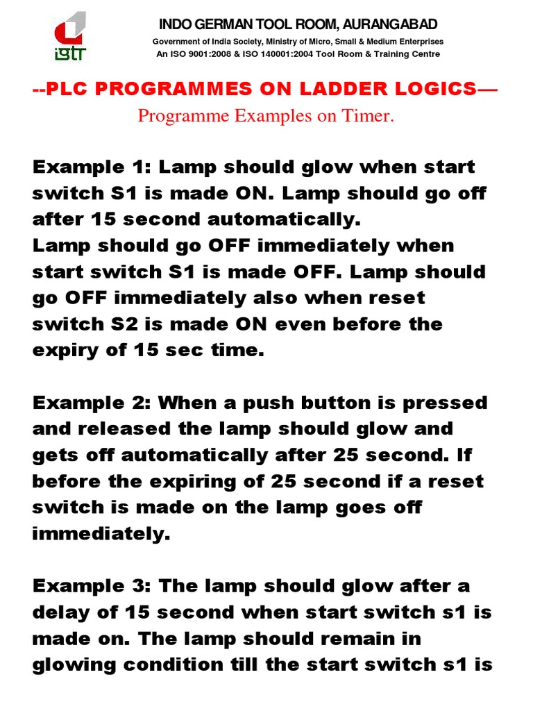 06 A Task On Timers | PDF | Switch | Equipment