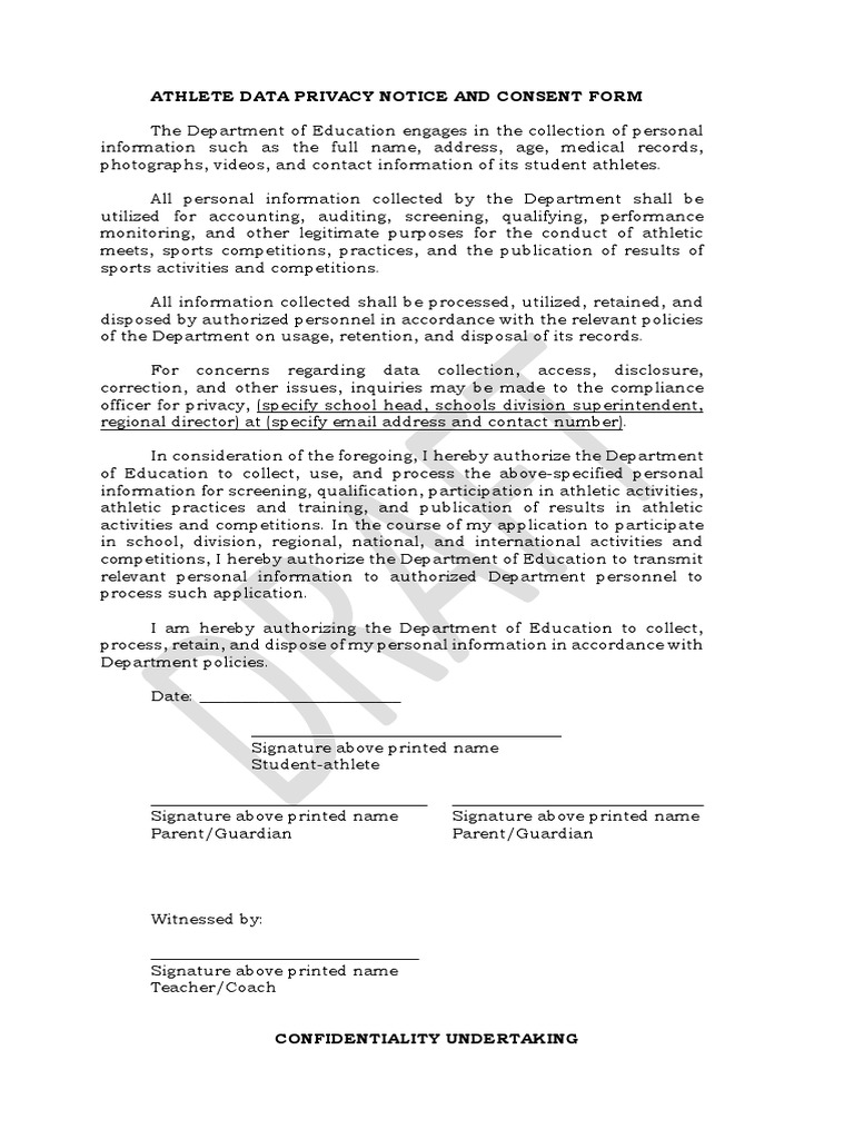 03 School Sports Draft Data Privacy Notice and Consent Form 3 ...