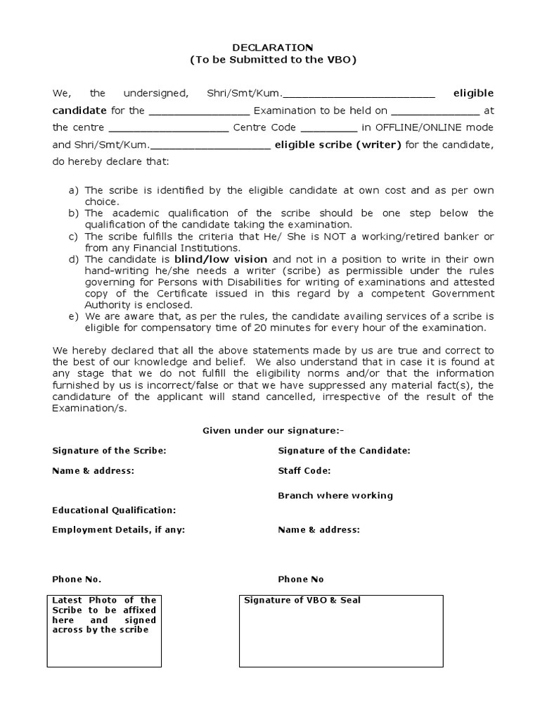 Pts Scribe Declaration Format | PDF