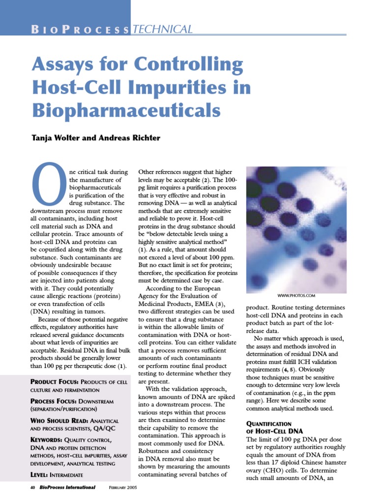 Assays For Controlling Host-Cell Impurities in Biopharmaceuticals | PDF ...