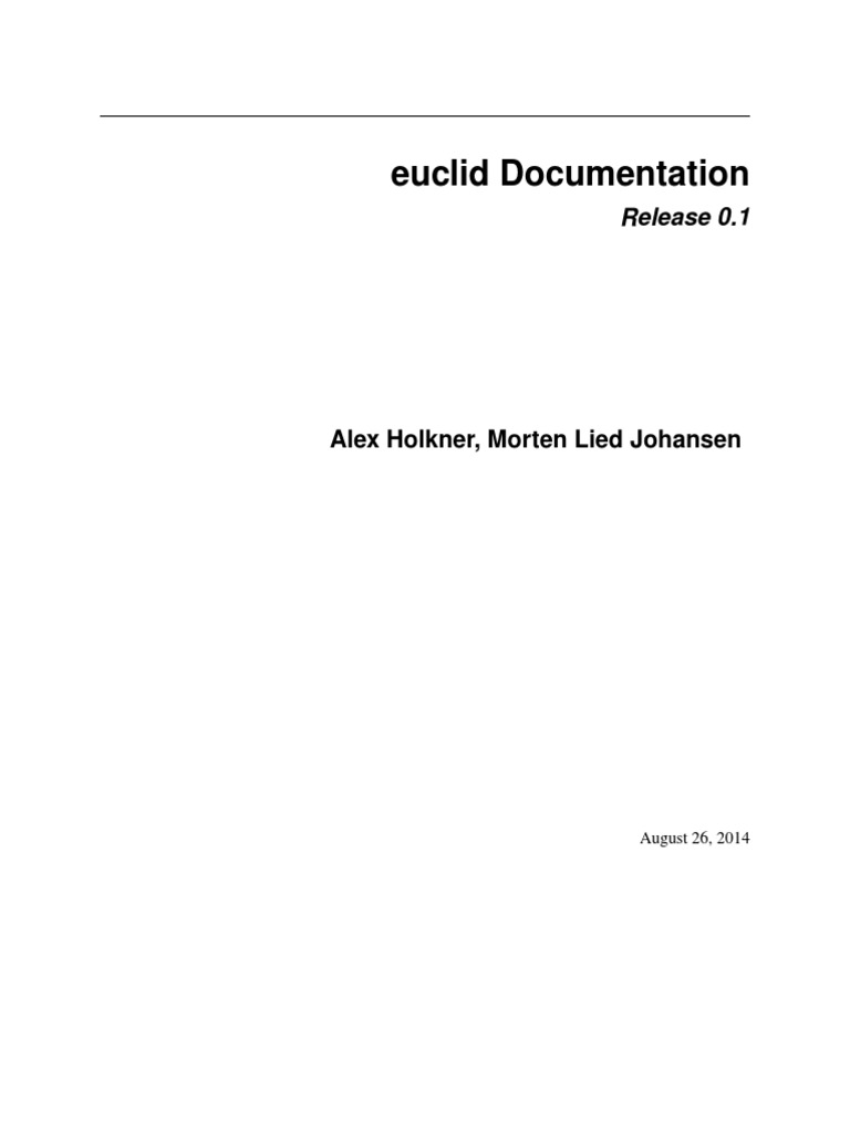 Euclid Documentation: Release 0.1 | PDF | Line (Geometry) | Sphere