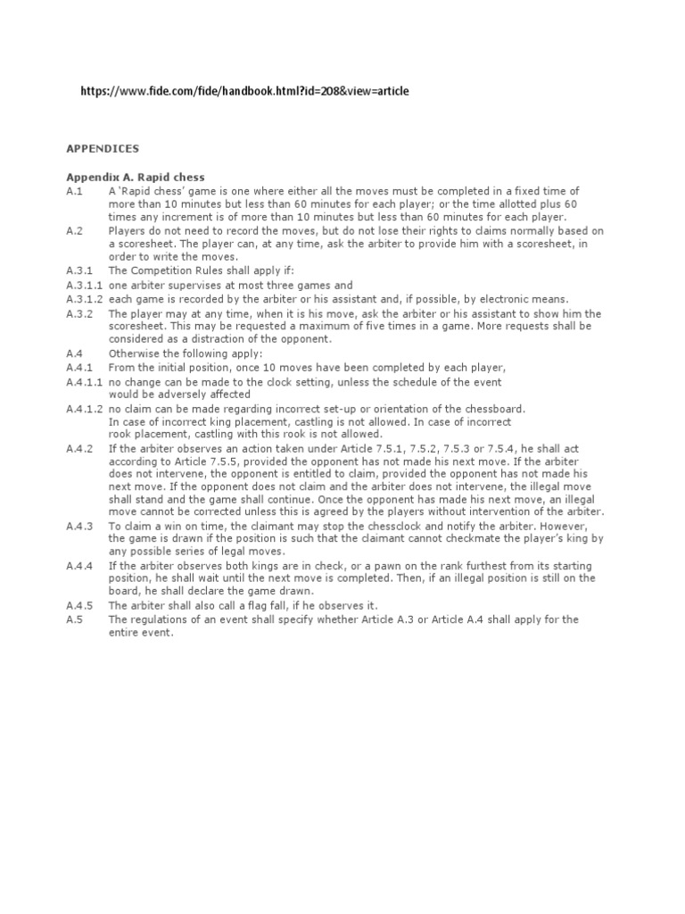 Appendices Appendix A. Rapid Chess | PDF | Board Games | Games Of ...