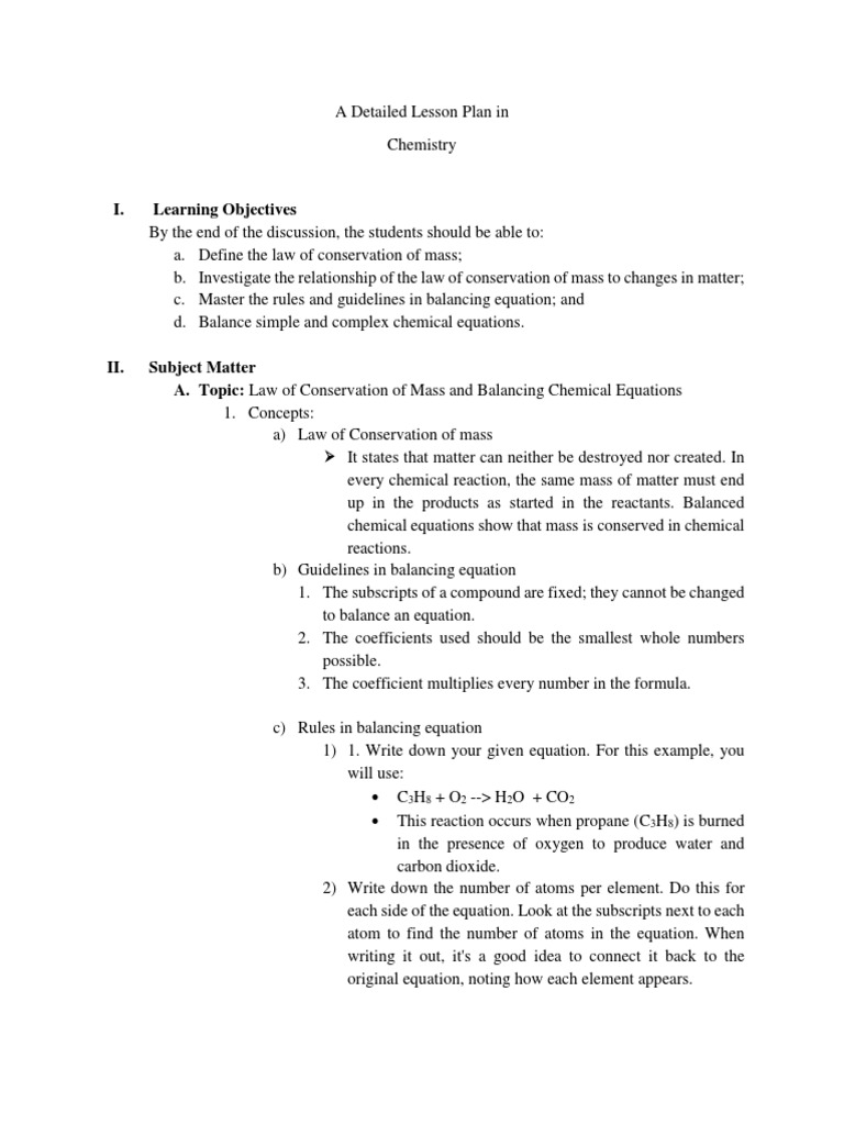 I. Learning Objectives | PDF | Chemical Reactions | Chemistry
