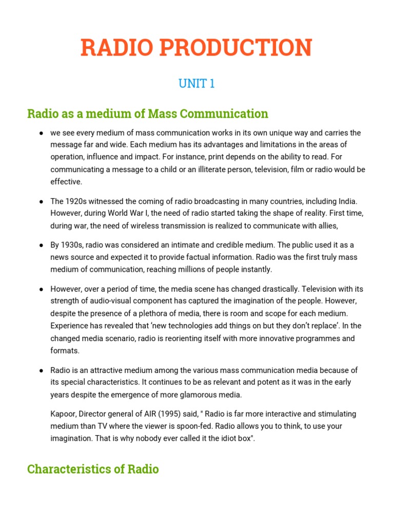 Radio Production | PDF | Microphone | Headphones