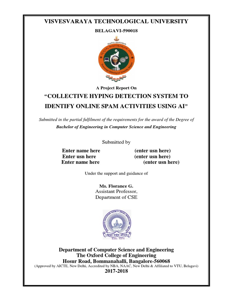 VTU FINAL YEAR PROJECT REPORT Front Pages | PDF | Java Server Pages ...