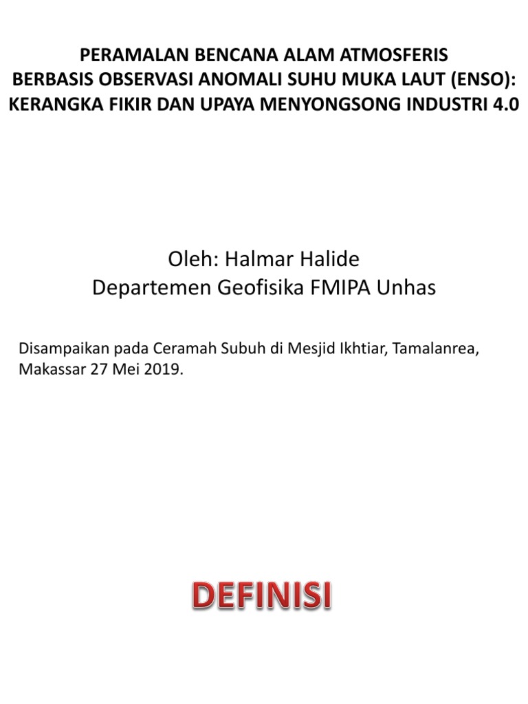 Ceramah Ramalan Bencana ENSO | PDF | Hazards | Disasters