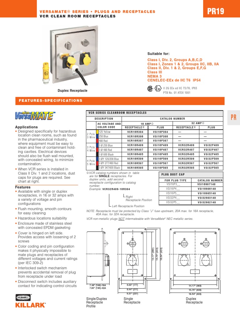 Versamate Cleanroom Receptacle PR19 | PDF | Electrical Connector ...