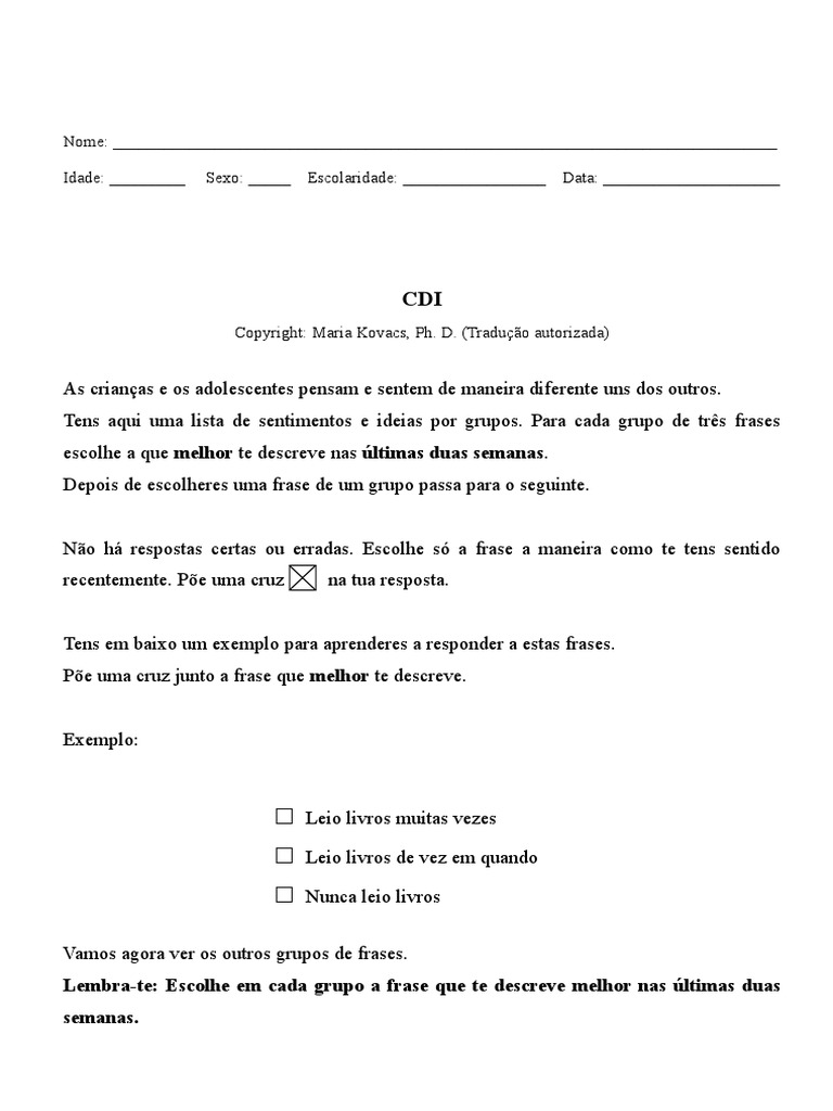 Escala de Sintomas DSPT Adolescentes | PDF | Adolescência | Psicologia