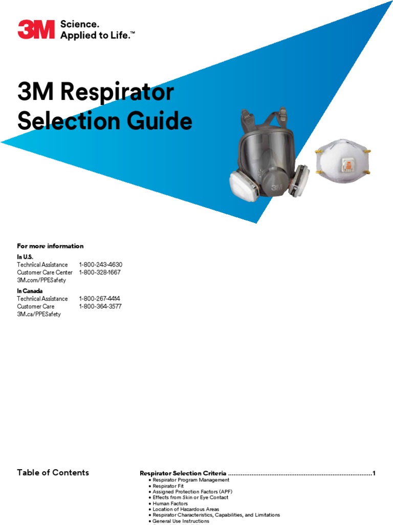 3M Respirator Selection Guide 2018.pdf | Particulates | Physical ...