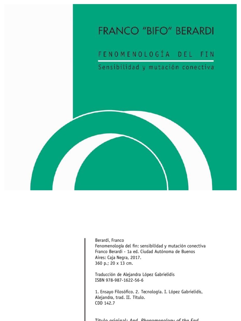 Fenomenología Del Fin | PDF | Capital (economía) | Intelectual