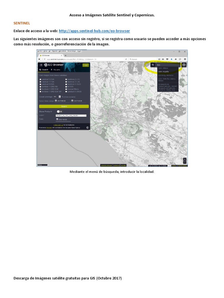 Acceso A Imágenes Satélite Sentinel2 y Copernicus | PDF | Sistema de ...