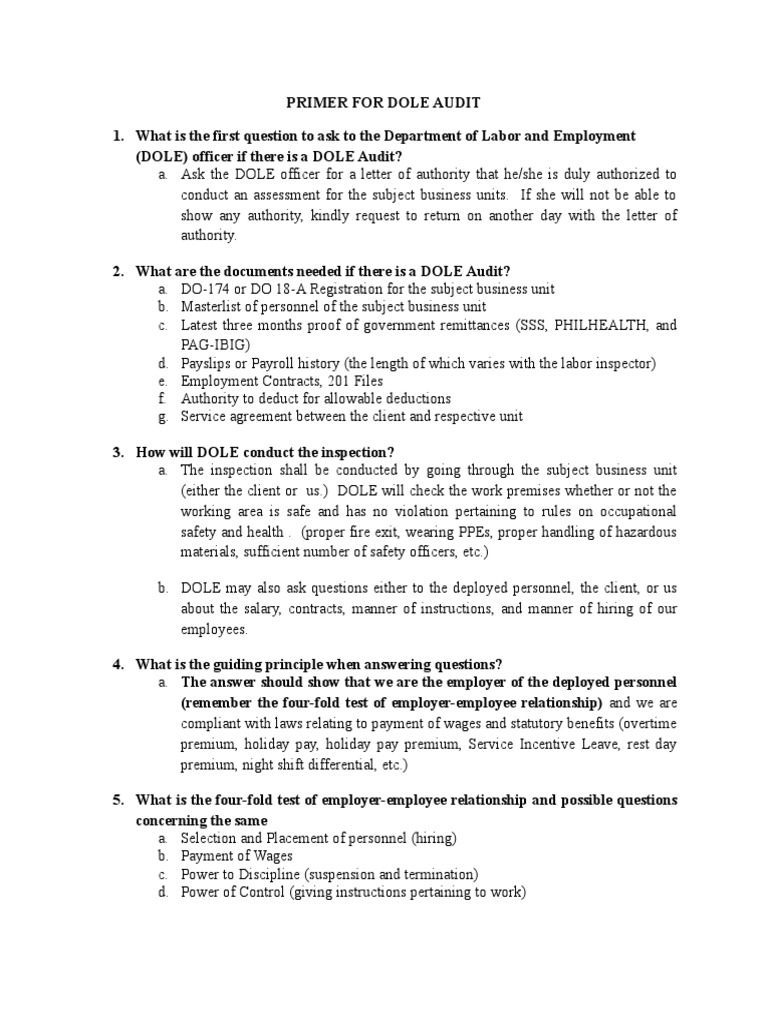Quick Quick Guide For Dole Audit | PDF | Unemployment Benefits | Employment