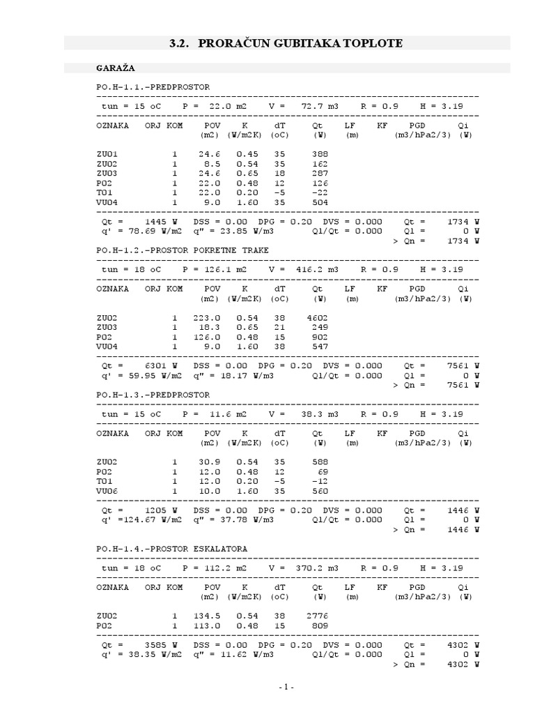 3.2. Proracun Gubitaka Toplote DEF | PDF