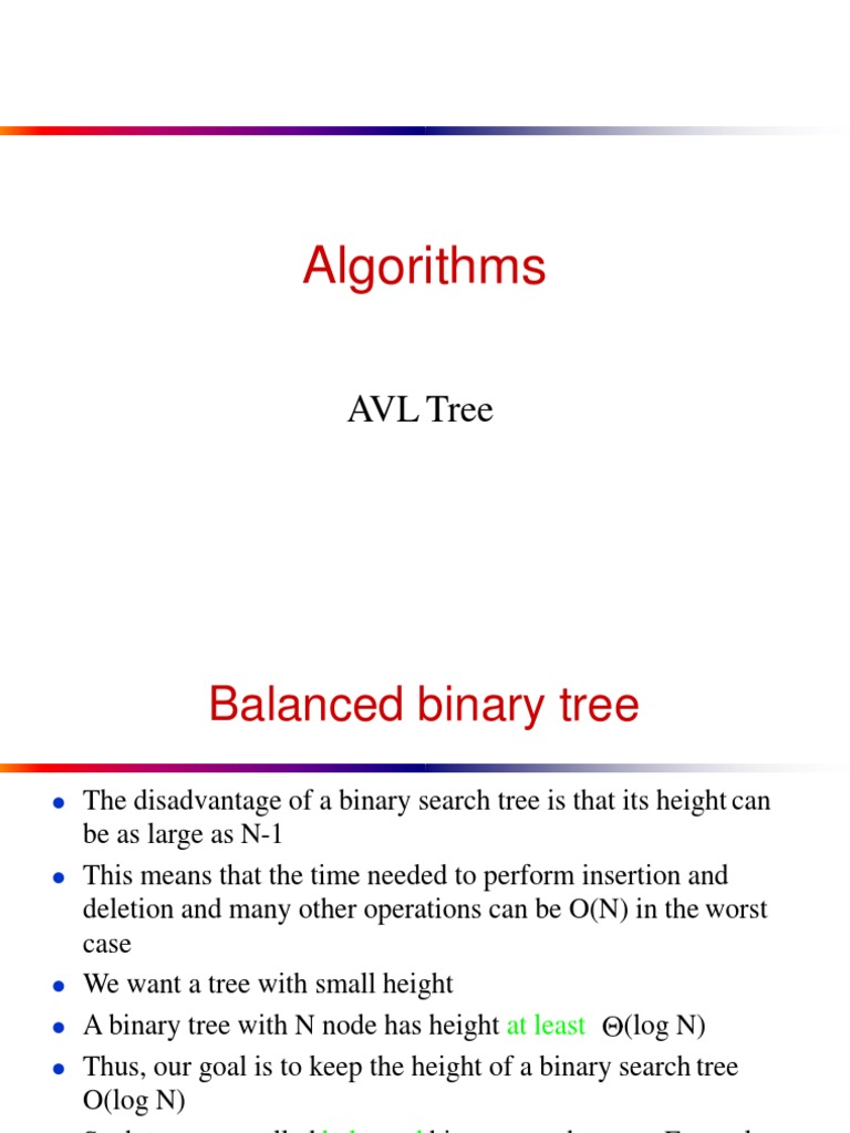 Algorithms: AVL Tree | PDF | Computer Programming | Mathematical Concepts
