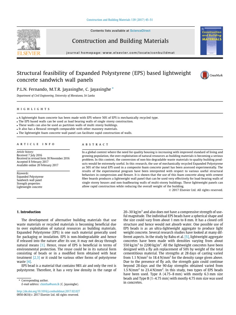 2017 Structural Feasibility of Expanded Polystyrene (EPS) Based ...