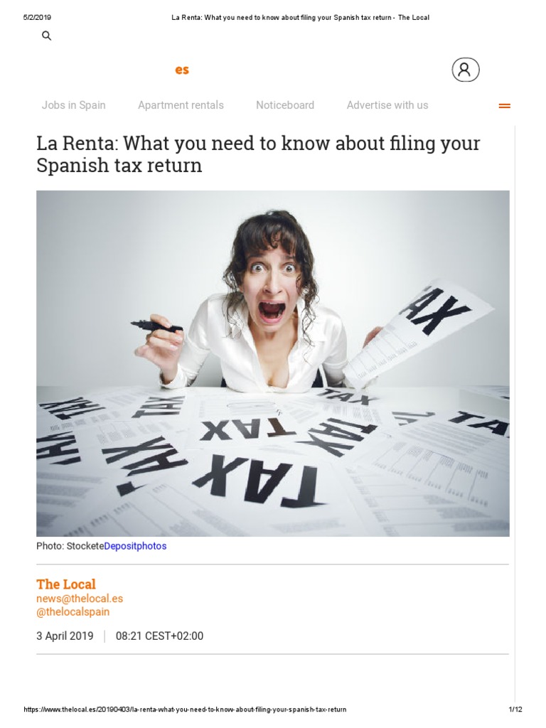 Filing Your Spanish Tax Return Guide | PDF | Taxpayer | Tax Return ...