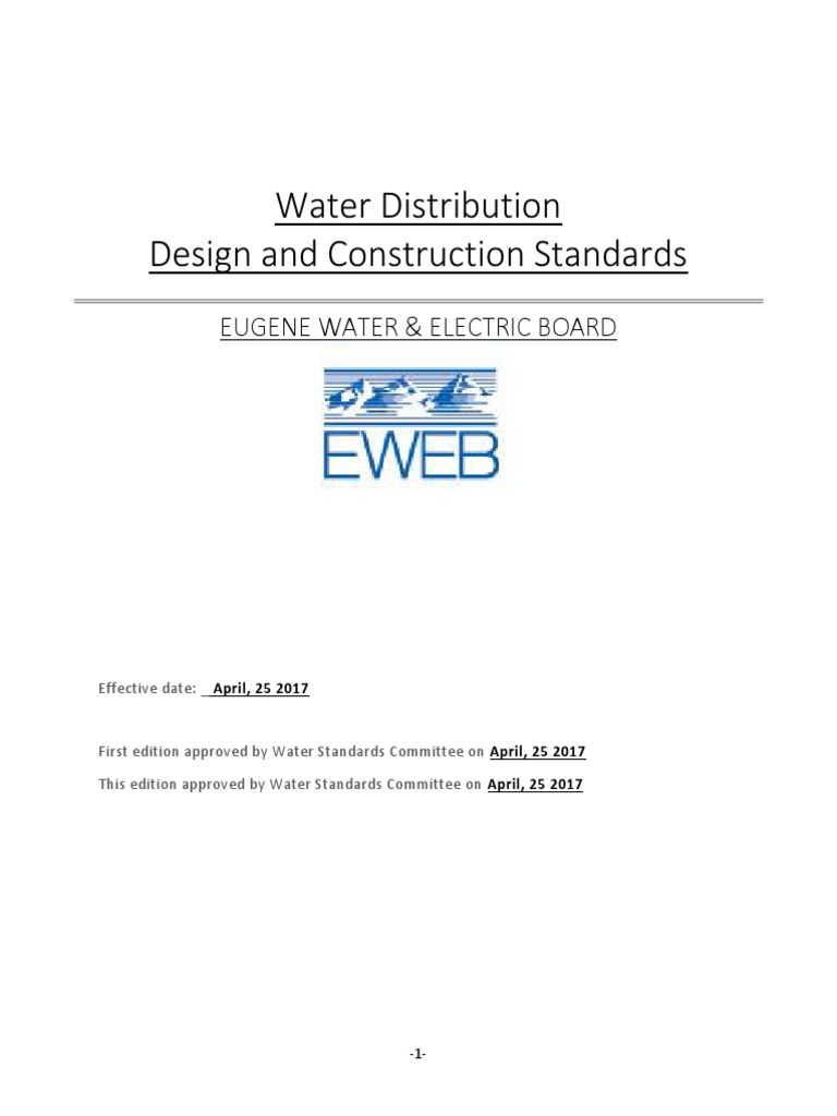 Eweb Water Design and Construction Standards PDF | PDF | Pipe (Fluid ...