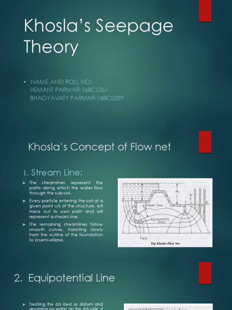 Khosla’s Seepage Theory.pptx | Soil Mechanics | Force