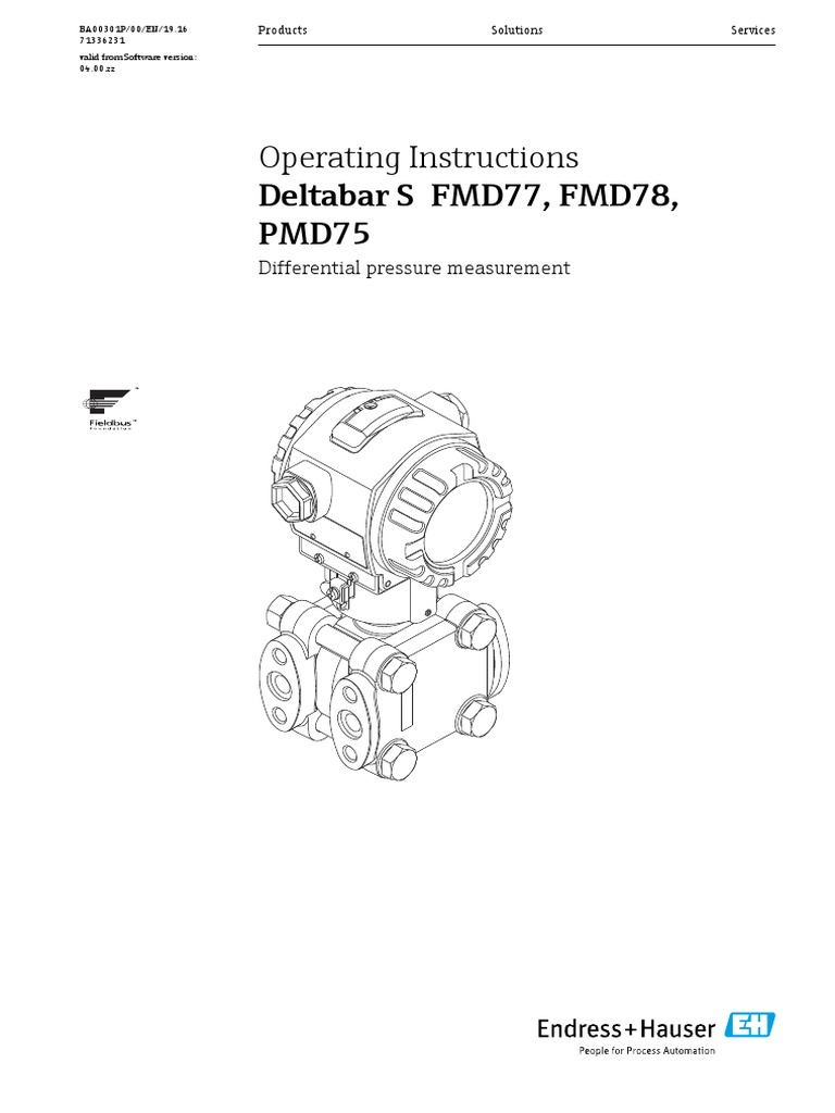 Operating Instructions Deltabar S FMD77, FMD78, PMD75: Differential ...