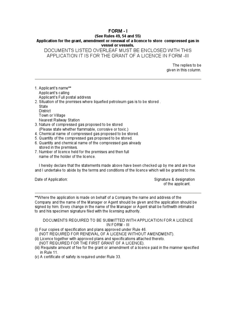 Form - I | PDF | License | Vehicles