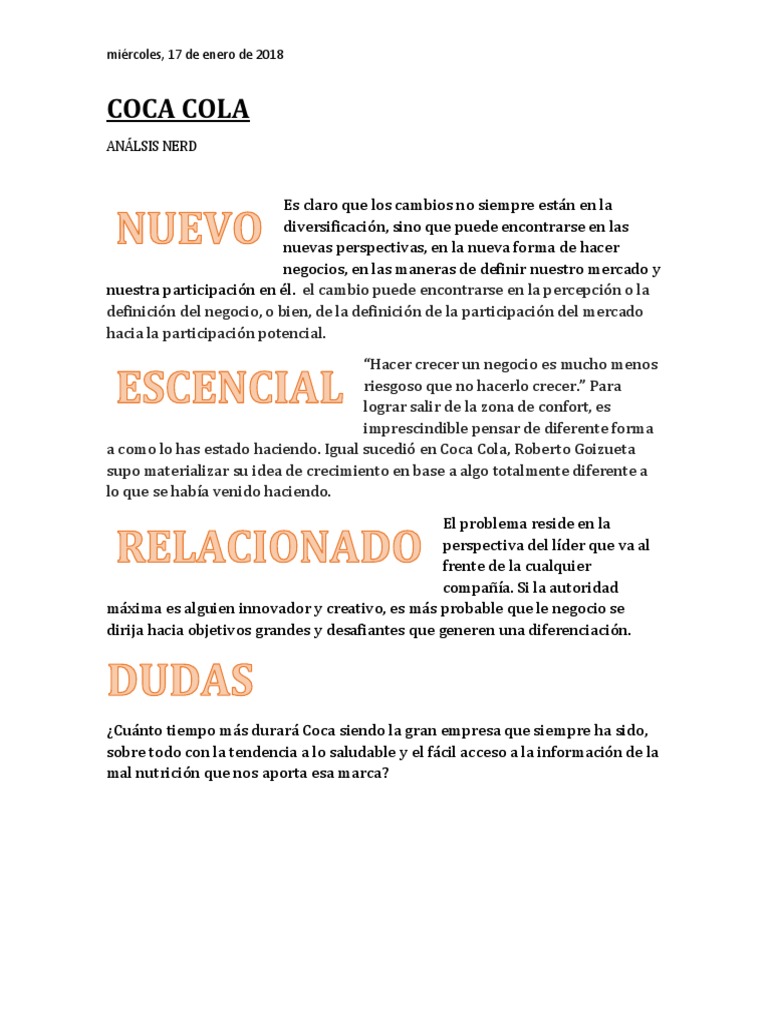 COCA COLA ANÁLISIS NERD | PDF