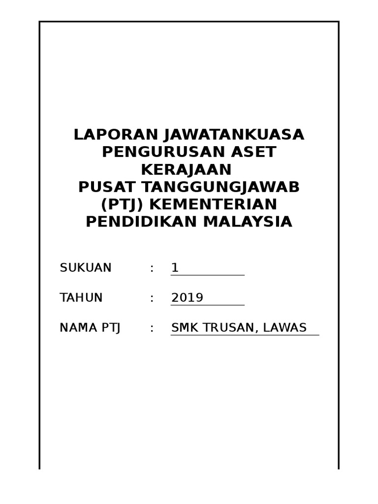 Laporan JKPAK SMK Trusan Lawas 2019 | PDF