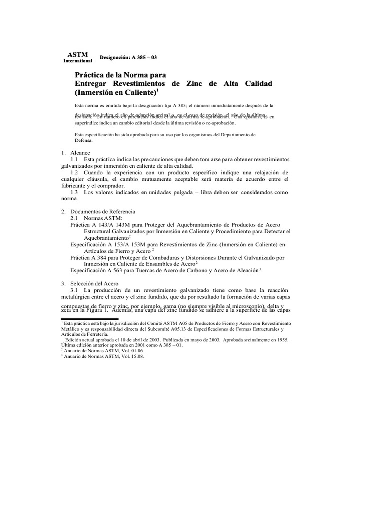 Astm 385-03 | PDF | Pulgada | Acero