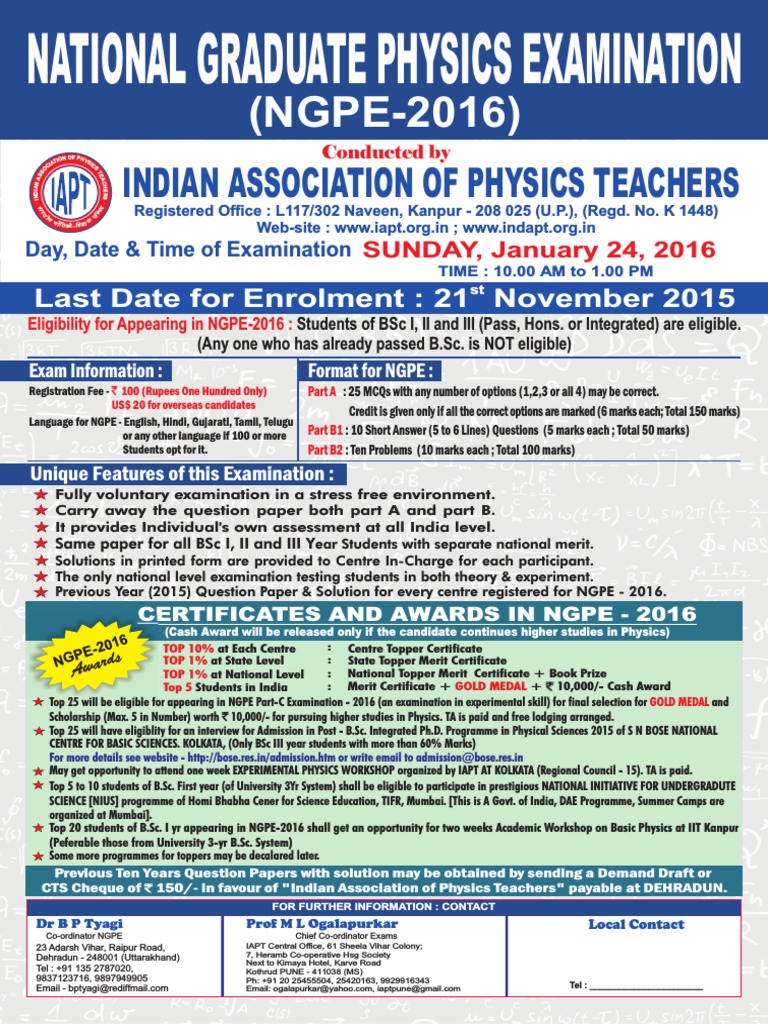 Ngpe - 2016 - Poster PDF | PDF | Test (Assessment) | Qualifications