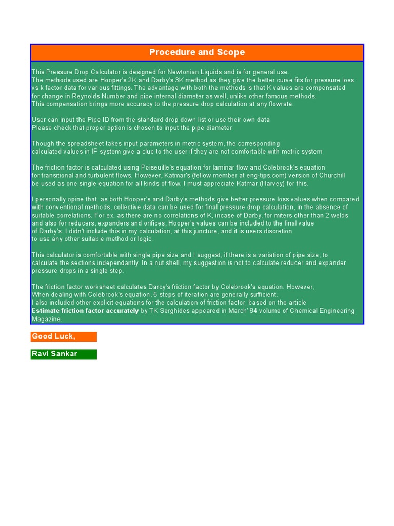 Pressure Drop Calc | Download Free PDF | Valve | Reynolds Number