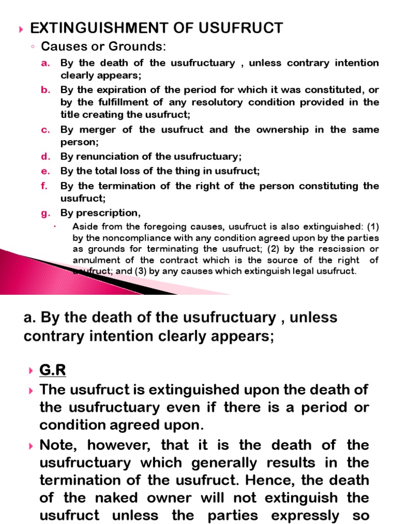 Extinguishment of Usufruct | PDF | Ownership | Eminent Domain