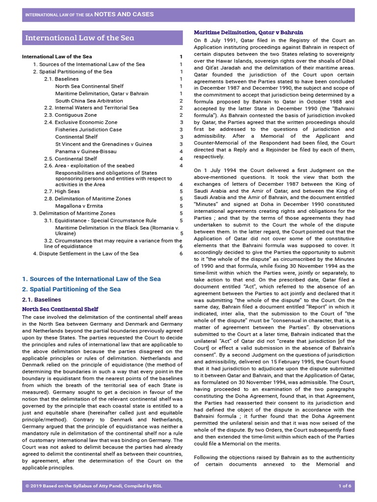 International Law of The Sea PDF | PDF | Territorial Waters | United ...