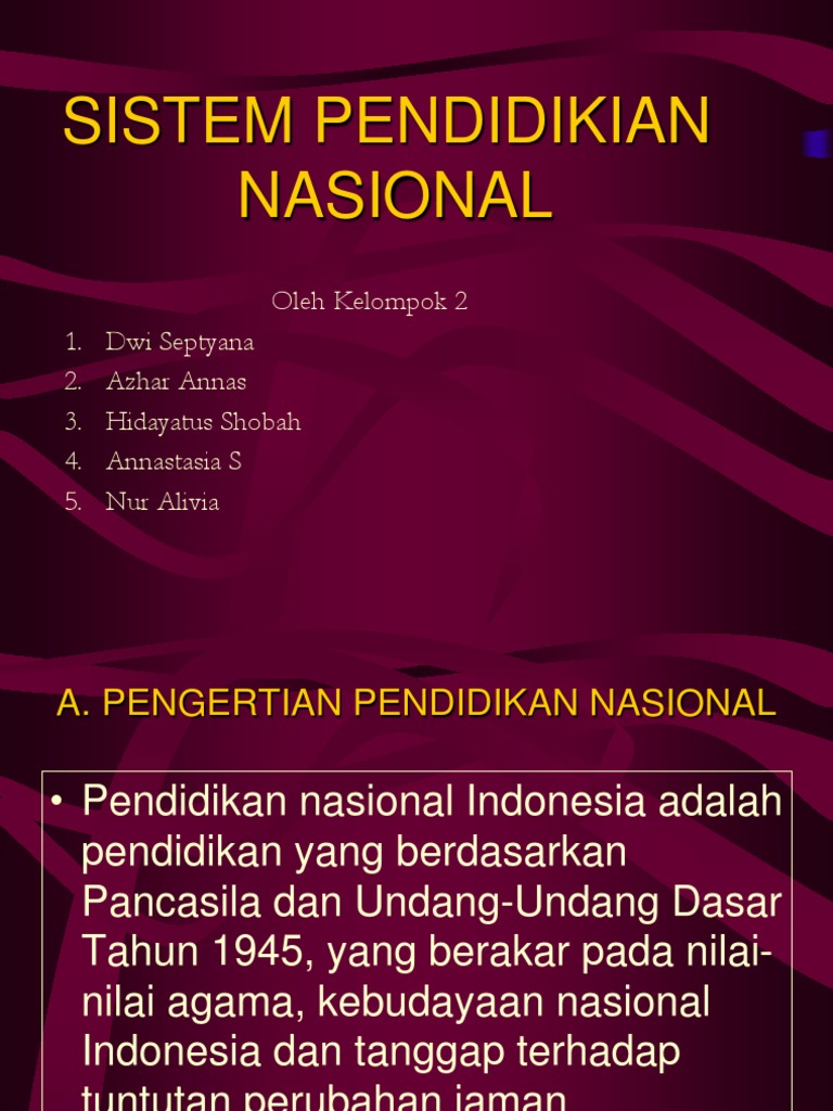 Sistem Pendidikan Nasional | PDF