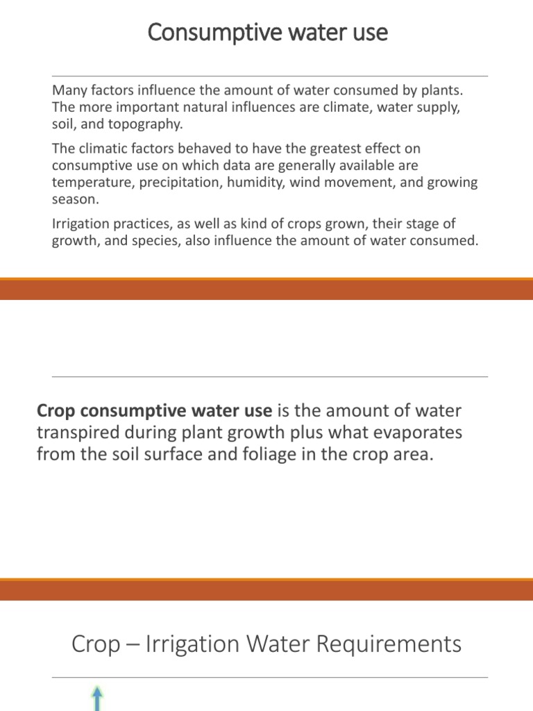 Consumptive Water Use | PDF | Evapotranspiration | Soil