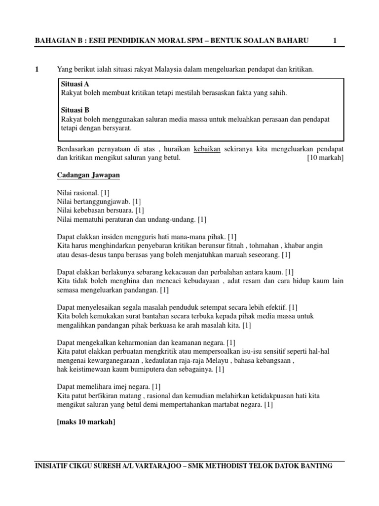 Soalan Esei 2018 | PDF