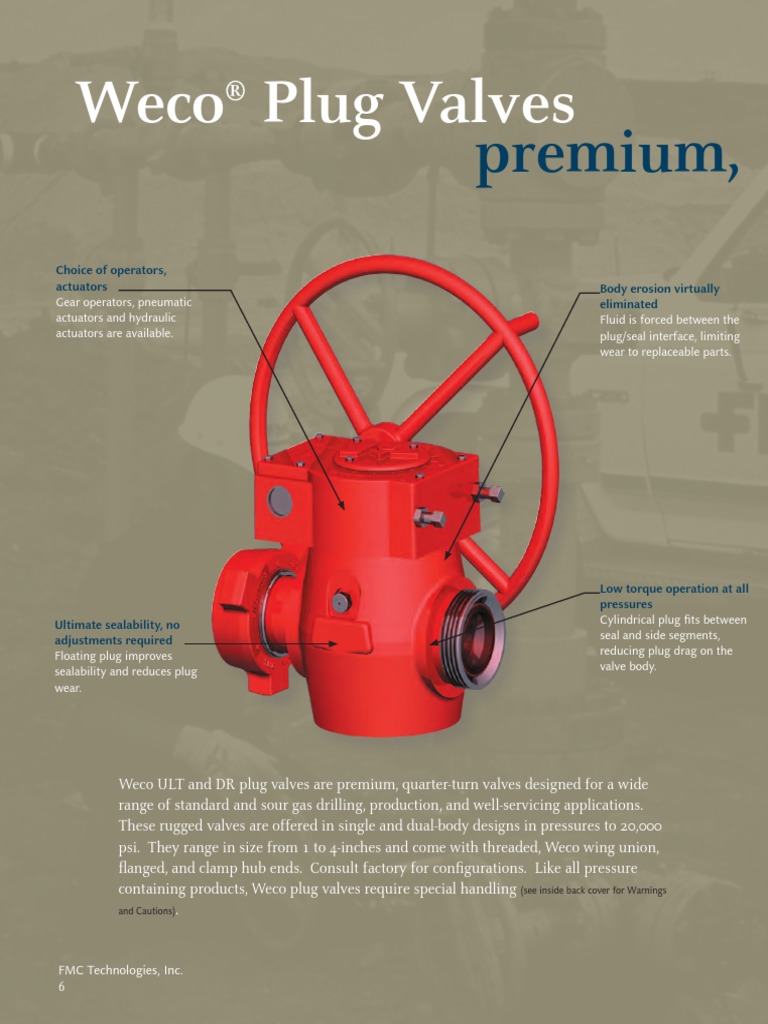 Weco Plug Valves | Valve | Actuator