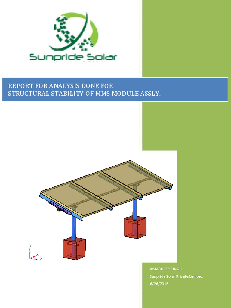 Report For Analysis Done For Structural Stability of Mms Module Assly ...